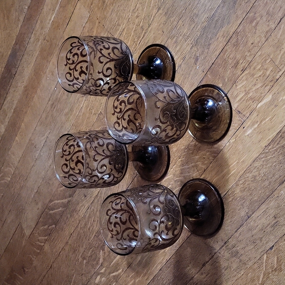 Libbey | Dining | Vintage 97s Prado Flourentine Libbey Glass Goblets ...